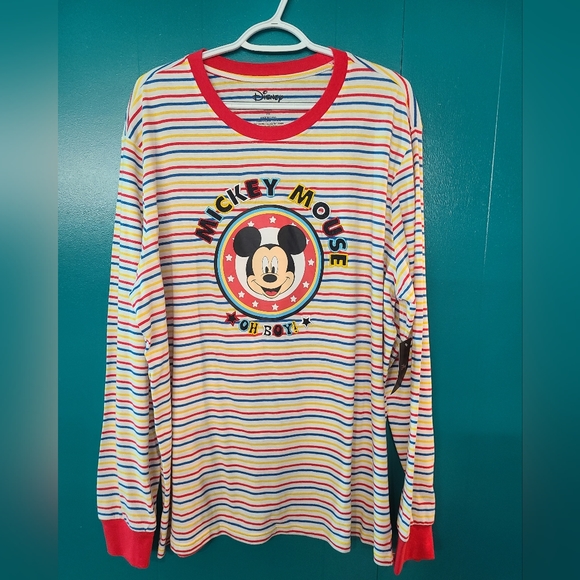 Disney | Shirts | Disney Mickey Mouse Striped Long Sleeve Tee | Poshmark